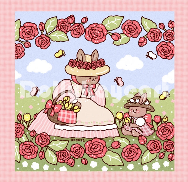 Cottagecore Bunny Art Print – Dolly Kaye Shop